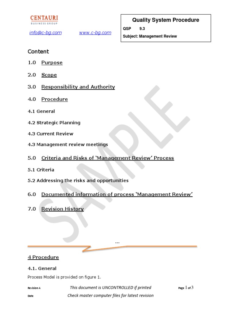 QSP 9.3 Management Review (Preview) | PDF | Iso 9000 | Quality ...