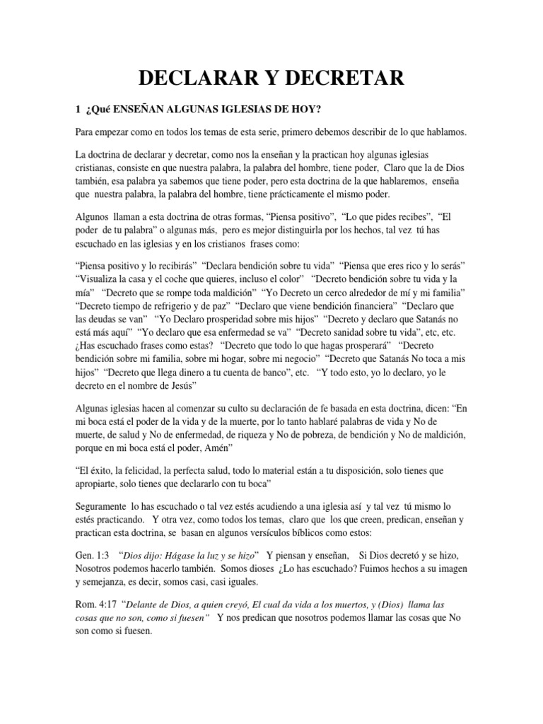 Declarar y Decretar | PDF | Oración | Fe