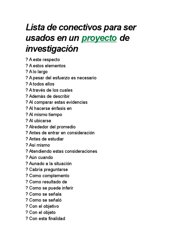 Lista de Conectivos Para Ser Usados | Certeza | Lingüística
