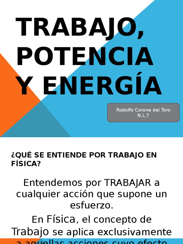 Trabajo Energia y Potencia | PDF | Energía potencial | Energía cinética