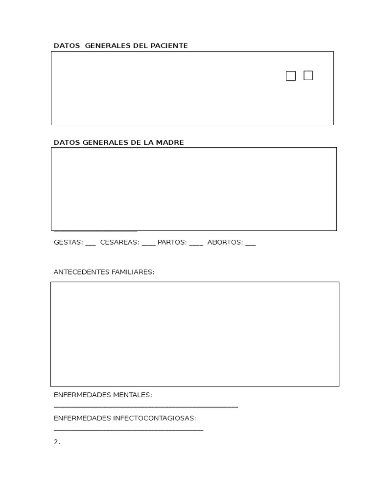 Datos Generales Del Paciente | PDF
