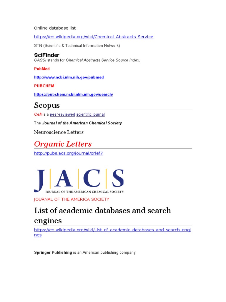Scientific Database Resources | PDF