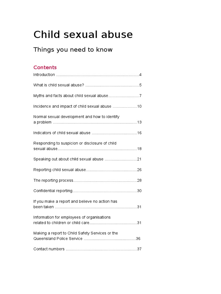 Child Sexual Abuse Brochure | Child Protection | Child Abuse | Free 30 ...