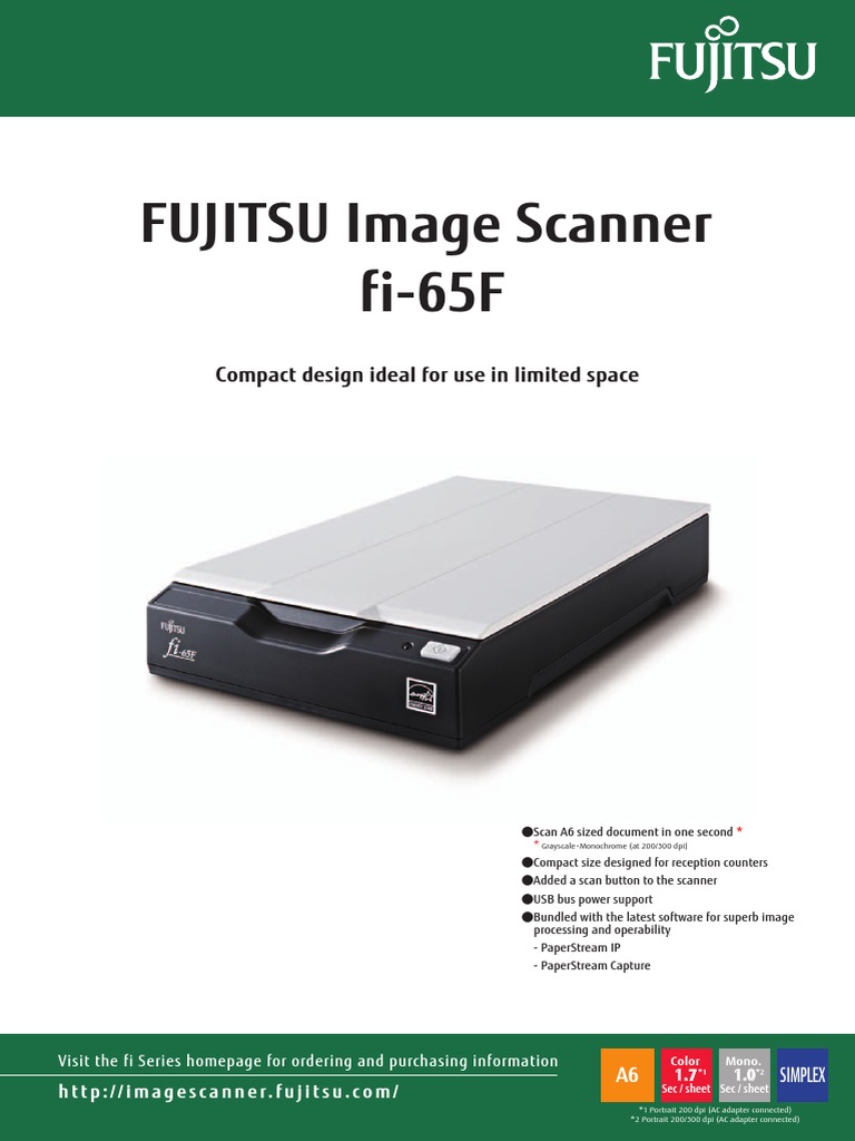Fujitsu Fi-65F A6 Compact Flatbed Image Scanner | Image Scanner | Computer Engineering