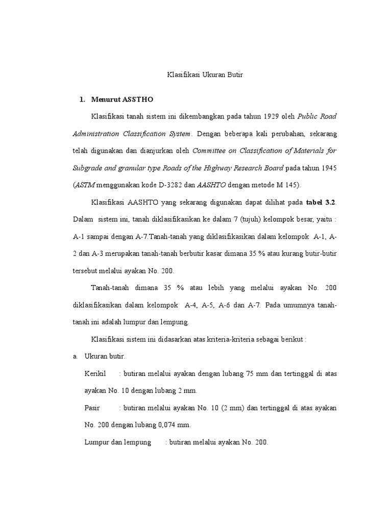 Klasifikasi Ukuran Butir | PDF