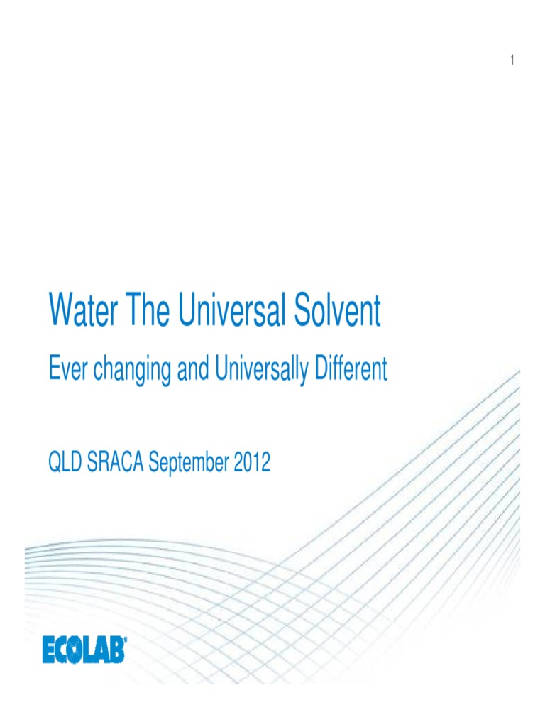 Water The Universal Solvent | PDF | Carbonate | Alkalinity