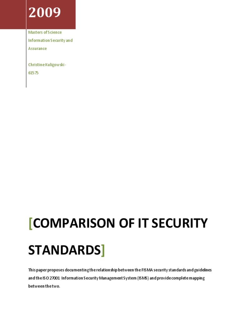 Comparison of It Security Standards | PDF | Information Security | Risk ...
