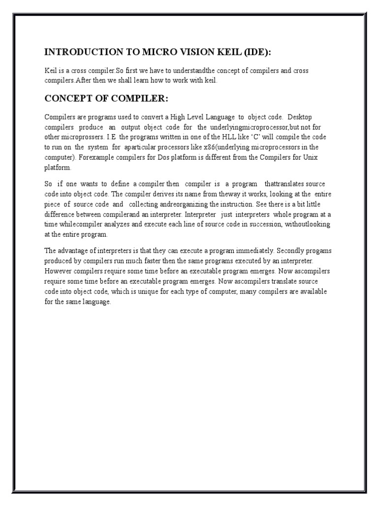 Introduction To Micro Vision Keil | PDF | Compiler | Computer Program