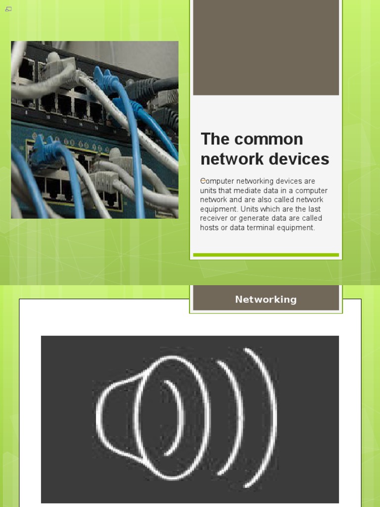 The Common Network Devices | PDF | Wireless Access Point | Computer Network