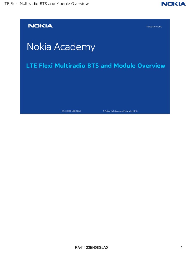 03 RA41123EN08GLA0 Flexi Multiradio BTS LTE and Module Overview PDF ...