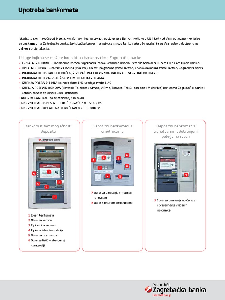 Korisnicka Uputa Za Bankomate | PDF