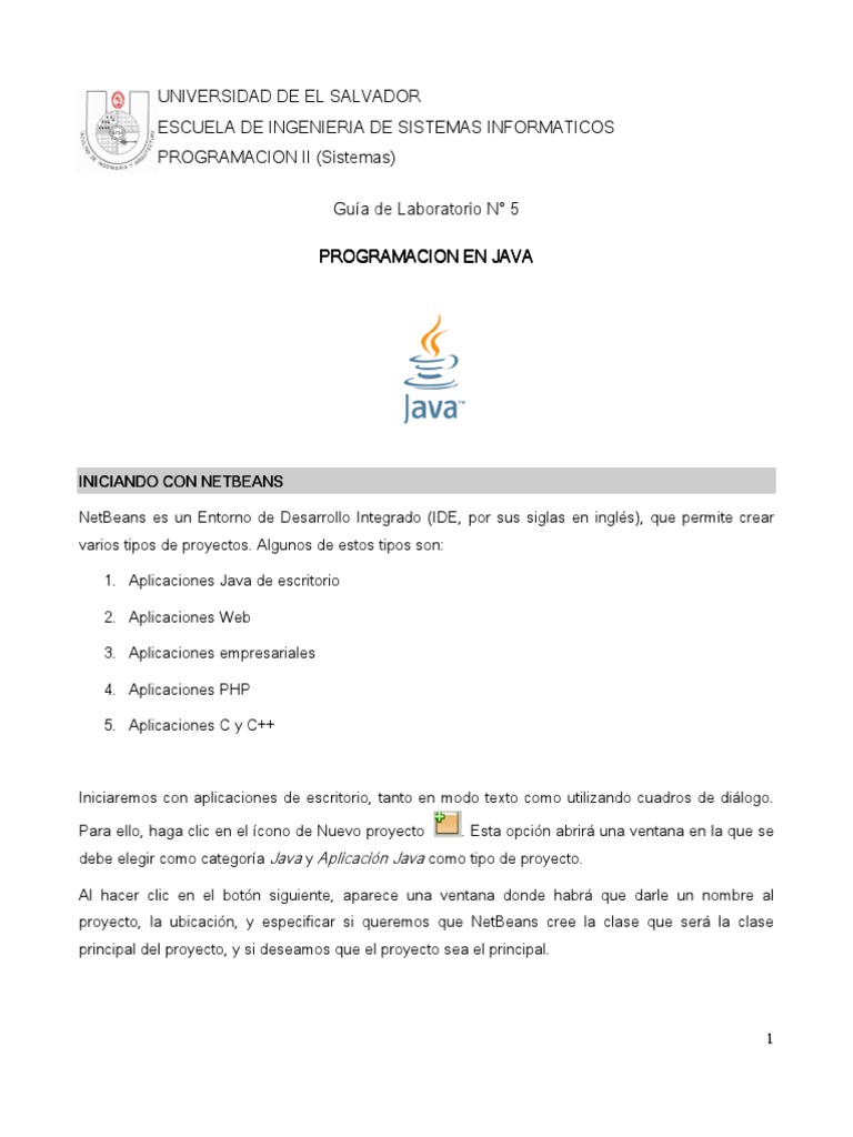 GuiaLab5 ProgramacionEnJava | PDF | Java (lenguaje de programación) | Frijoles Netos