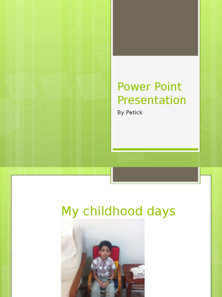 Childhood Memories Presentation | PDF