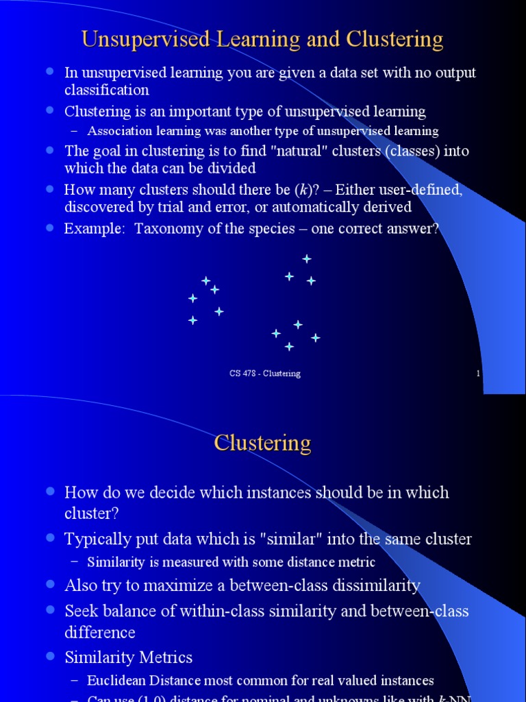 Unsupervised Learning and Clustering | PDF | Cluster Analysis | Computer Data