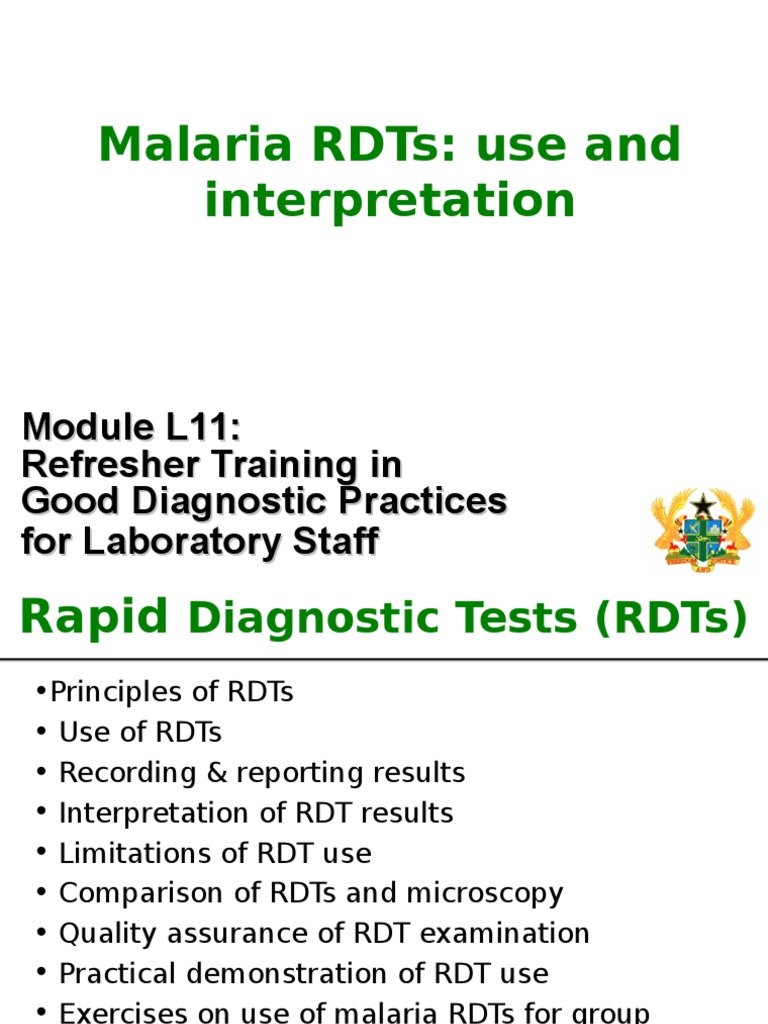 Malaria RDTs Use and Interpretation | PDF | Malaria | Microbiology