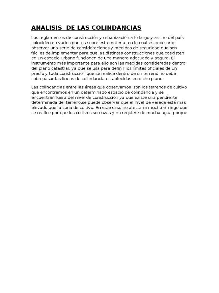 Analisis de Las Colindancias | PDF | Suelo | Fundación (Ingeniería)