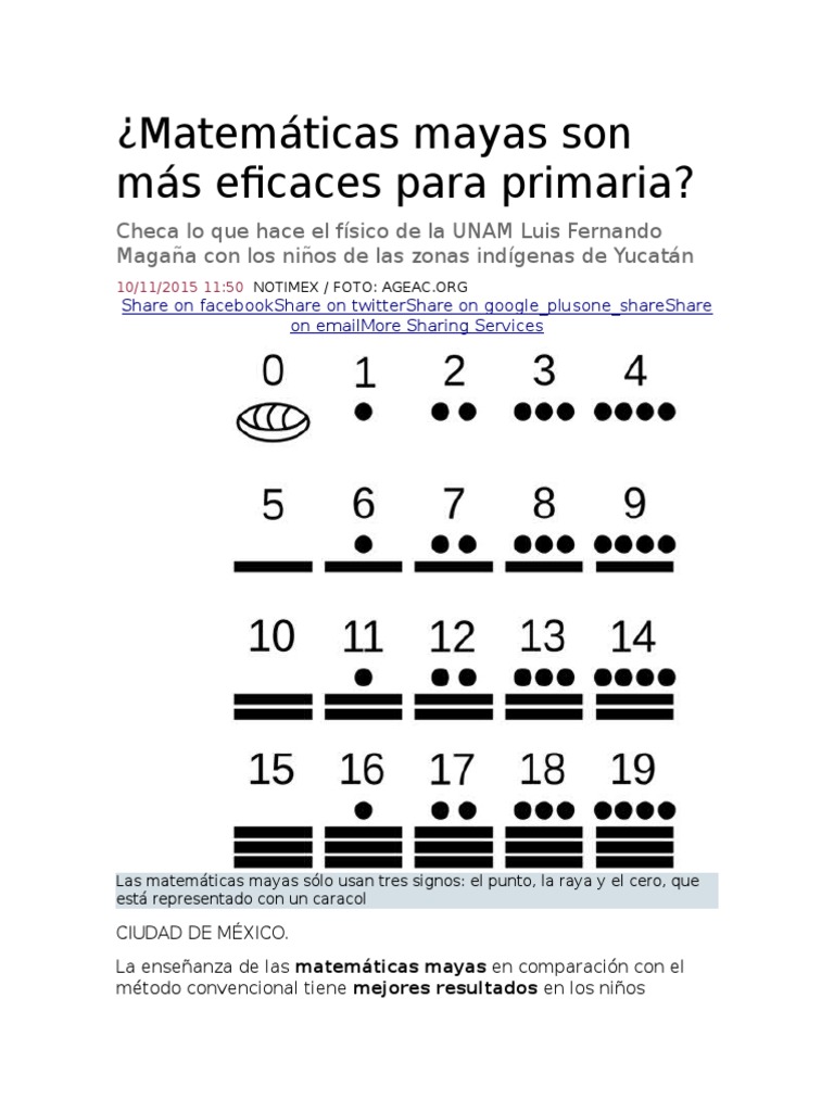 Matemáticas Mayas | PDF | Civilización maya | Jardín de infancia