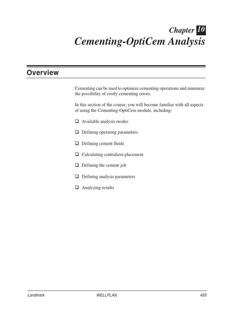Wellplan Opticem Manual | PDF | Foam | Casing (Borehole)