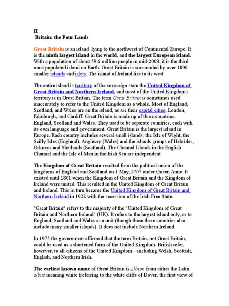 Britain The Four Lands | PDF | Northern Ireland | United Kingdom