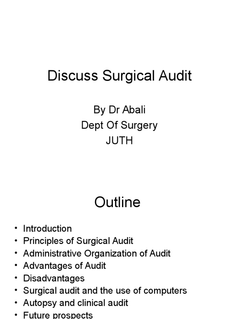 Surgical Audit: Principles and Practices | PDF | Business | Self ...