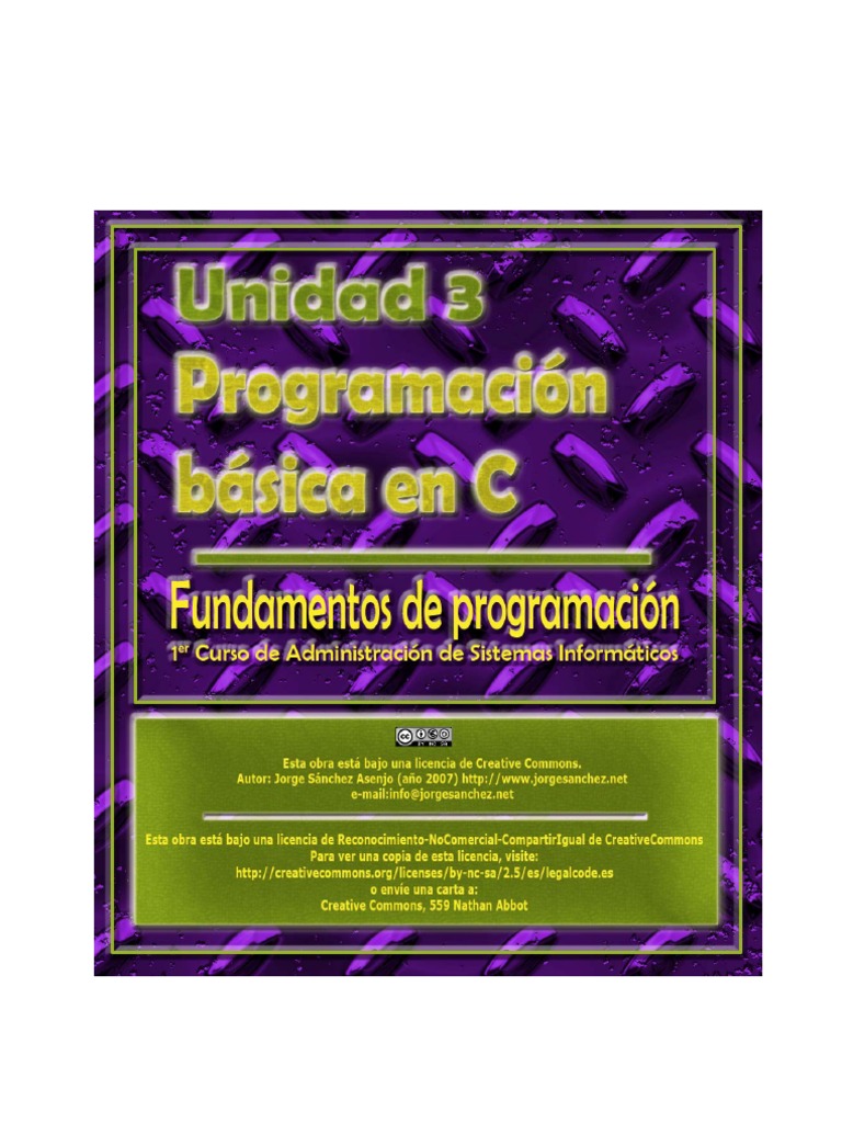 Unidad 3: Programación Básica en C | PDF | C (lenguaje de programación ...