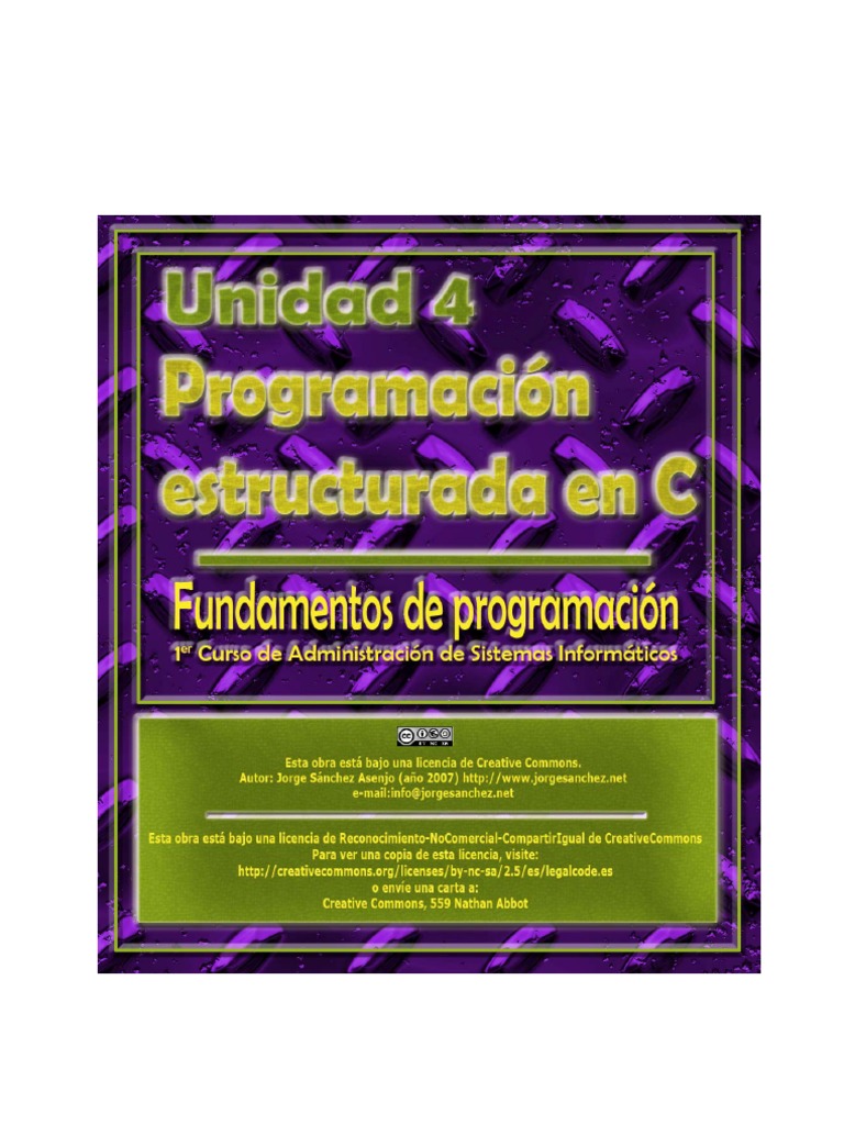 Unidad 4: Programación Estructurada en C | PDF | Lenguaje de ...