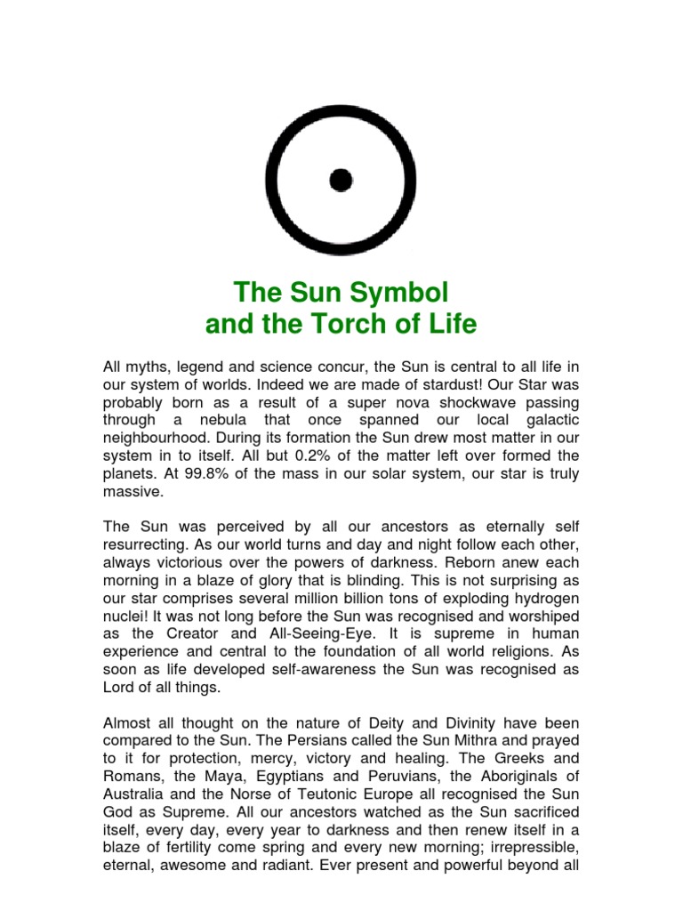 The Sun Symbol and The Torch of Life by Ormungandr Melchizedek | PDF ...