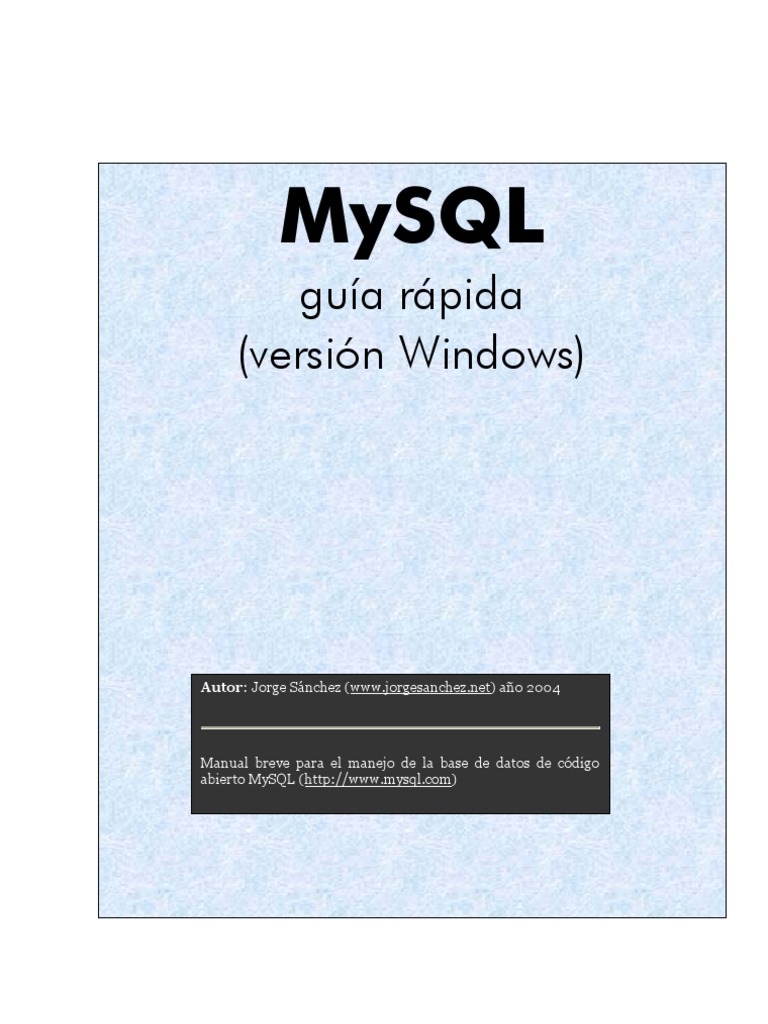 MySQL guía rápida | PDF | Mi sql | Tabla (base de datos)