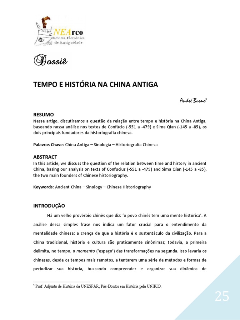 TEMPO E HISTÓRIA NA CHINA ANTIGA | PDF | Confúcio | Tempo