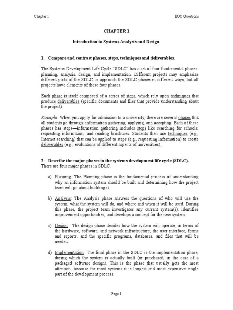 Systems Analysis and Design With UML, 4th Edition Chapter 1 Question Solution | PDF | Software ...