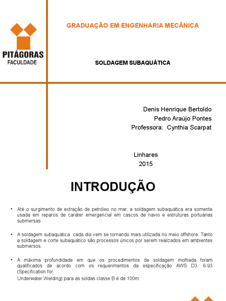 Soldagem Subaquatica | PDF | Mergulho | Química