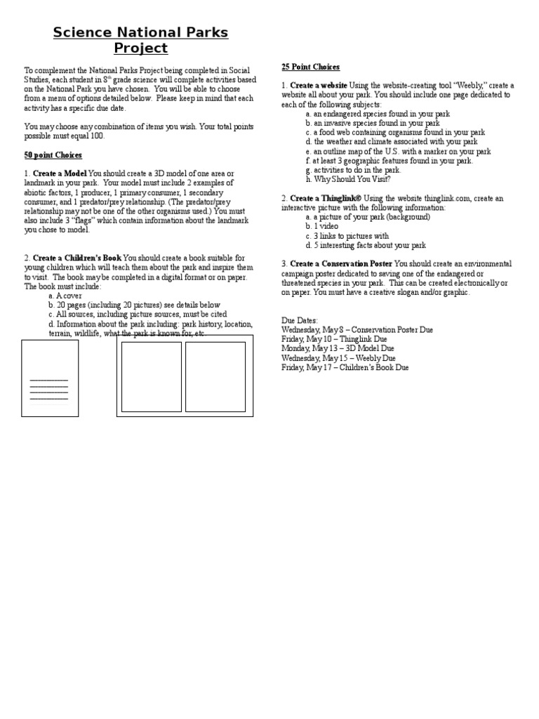 Science National Parks Project | PDF | Art | Computers