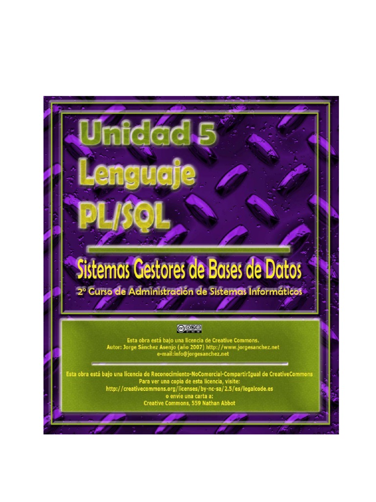 Unidad 5: PL/SQL | PDF | Pl / Sql | SQL
