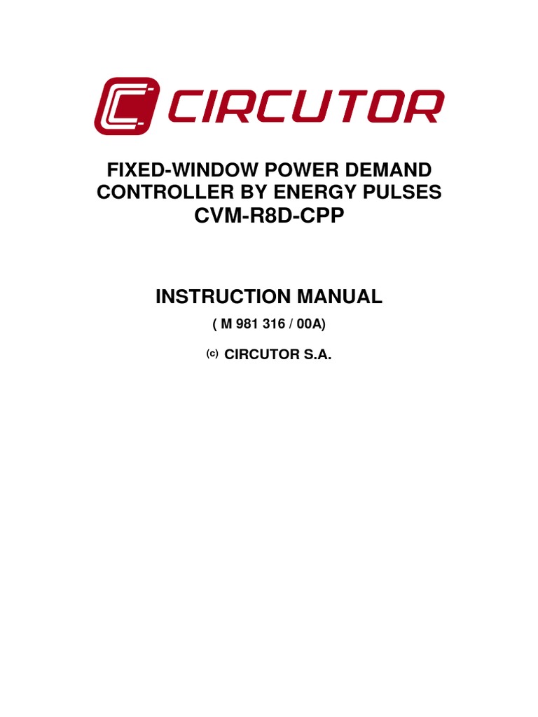 CVM-R8CPP Maximum Demand Controller Manual | PDF | Direct Current | Relay
