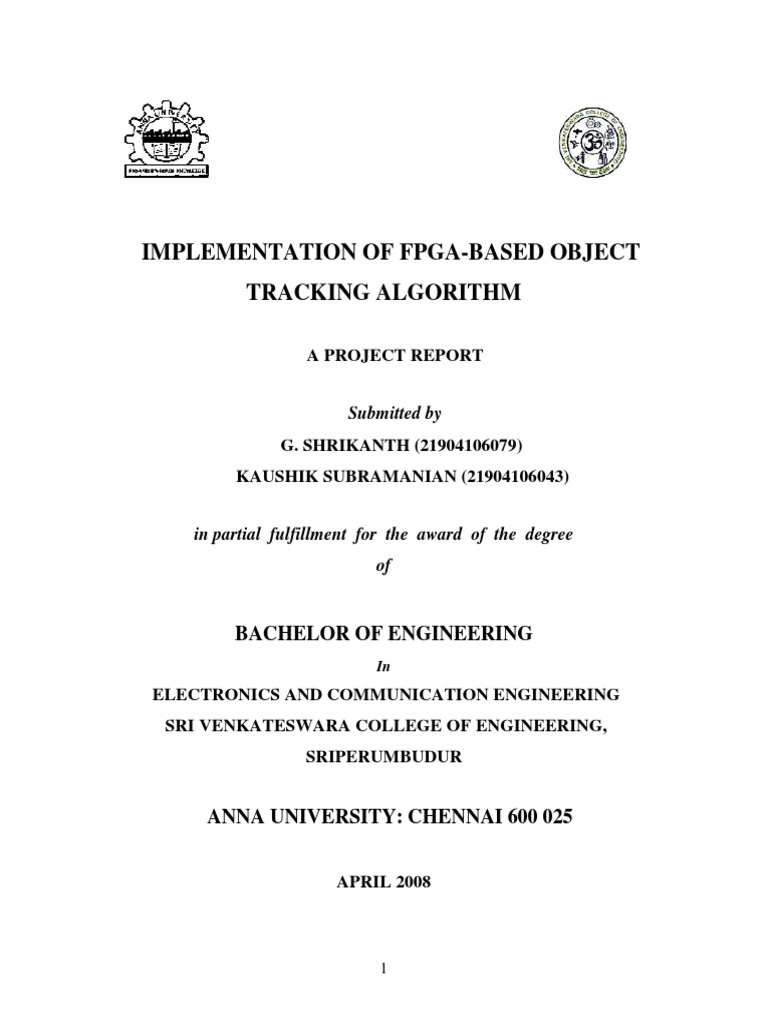 FPGA Object Tracking | PDF | Field Programmable Gate Array | Embedded System
