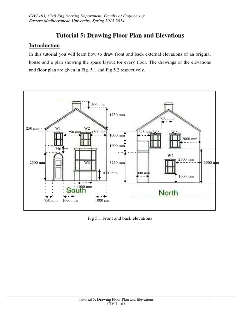 Drawing Elevation From Floor Plan | PDF | Computing And Information ...
