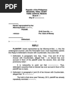 Sample Reply To Answer With Counterclaims | PDF | Lawsuit | Government