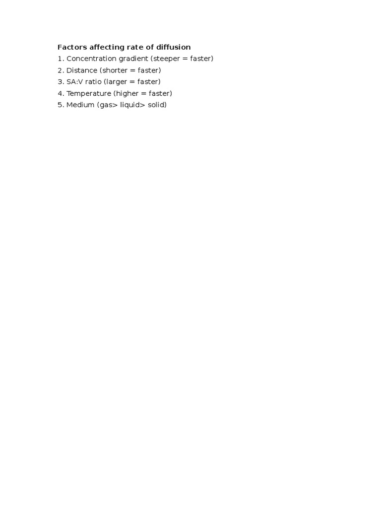 Factors Affecting Rate of Diffusion | PDF | Teaching Methods ...