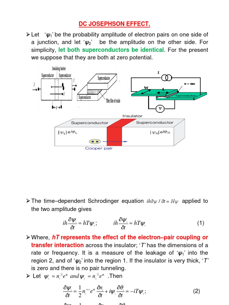 DC Josephson Effect | PDF | Electric Current | Theoretical Physics