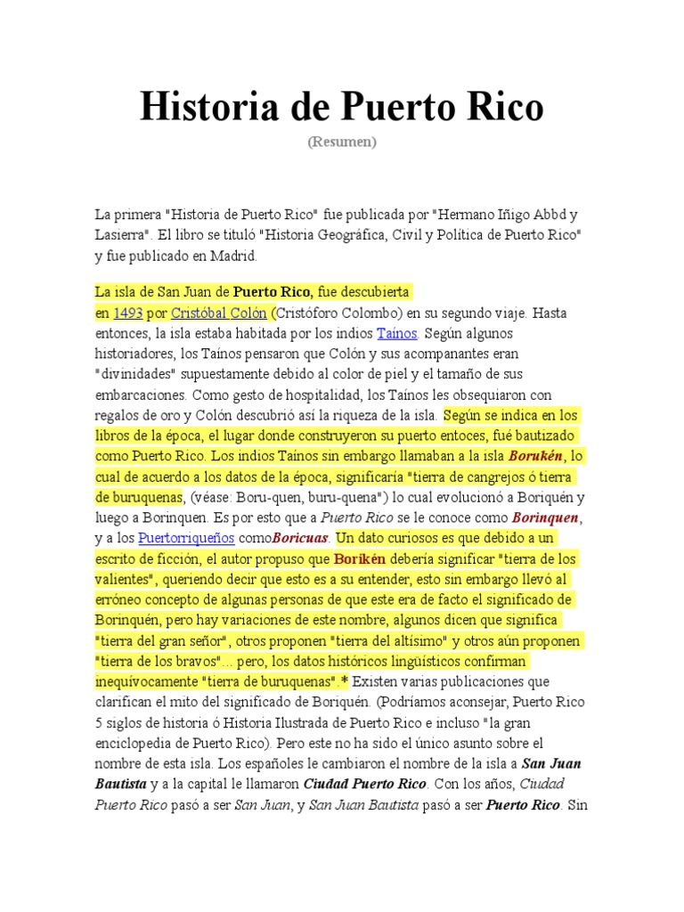 Historia de Puerto Rico | PDF | Puerto Rico | Gente blanca