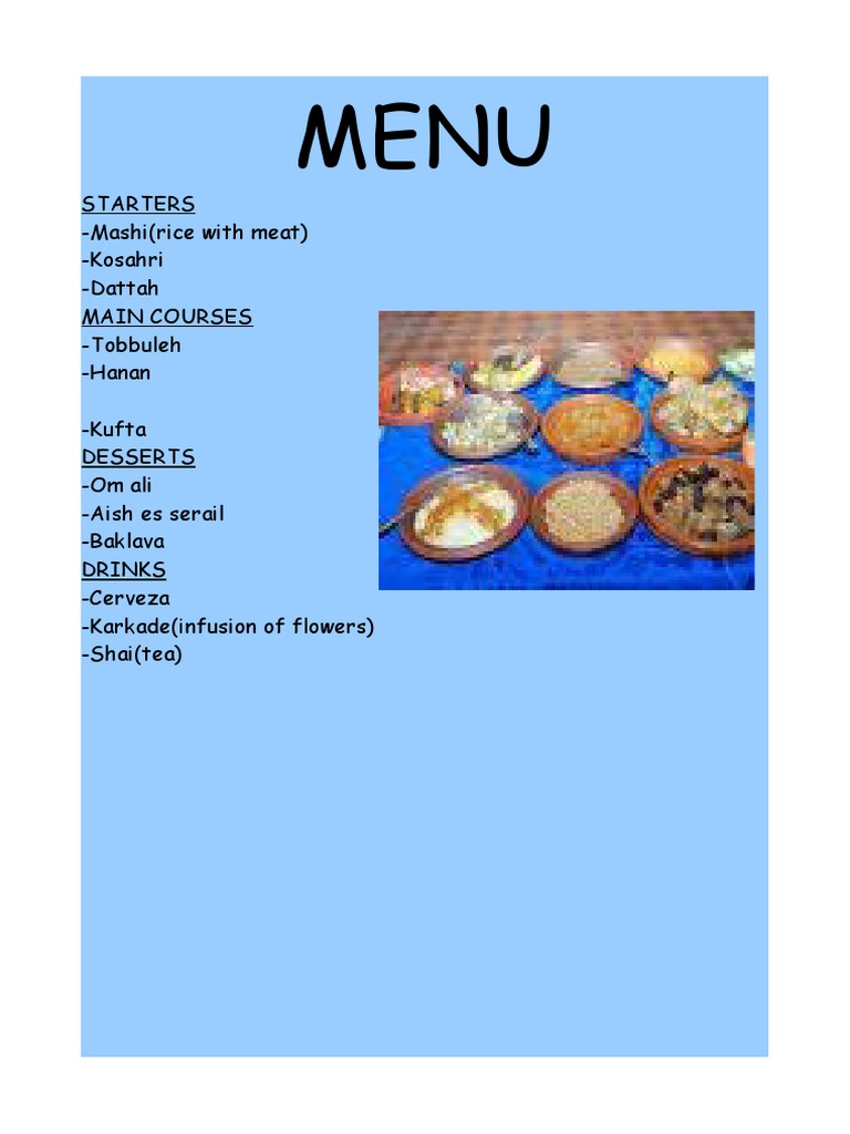 Menu | PDF