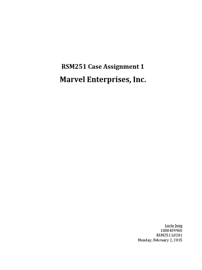 Marvel Enterprises - Case Study | PDF | Marvel Comics | Brand