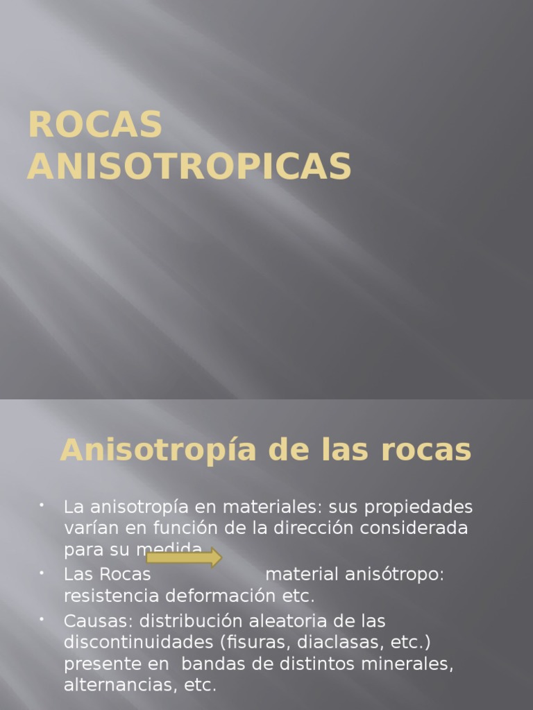 Rocas Anisotropicas | PDF | Roca (geología) | Minerales
