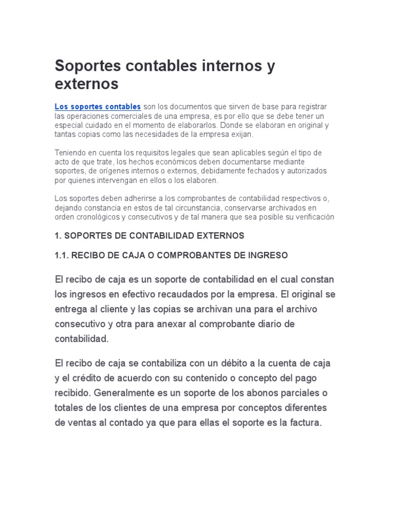 Soportes Contables | PDF | Cheque | Contabilidad