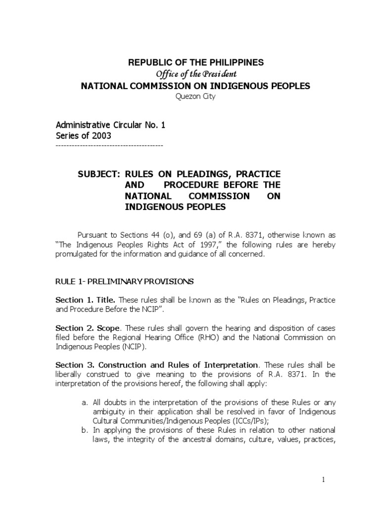 Administrative Circular No. 1 S. 2003 | Download Free PDF | Service Of ...