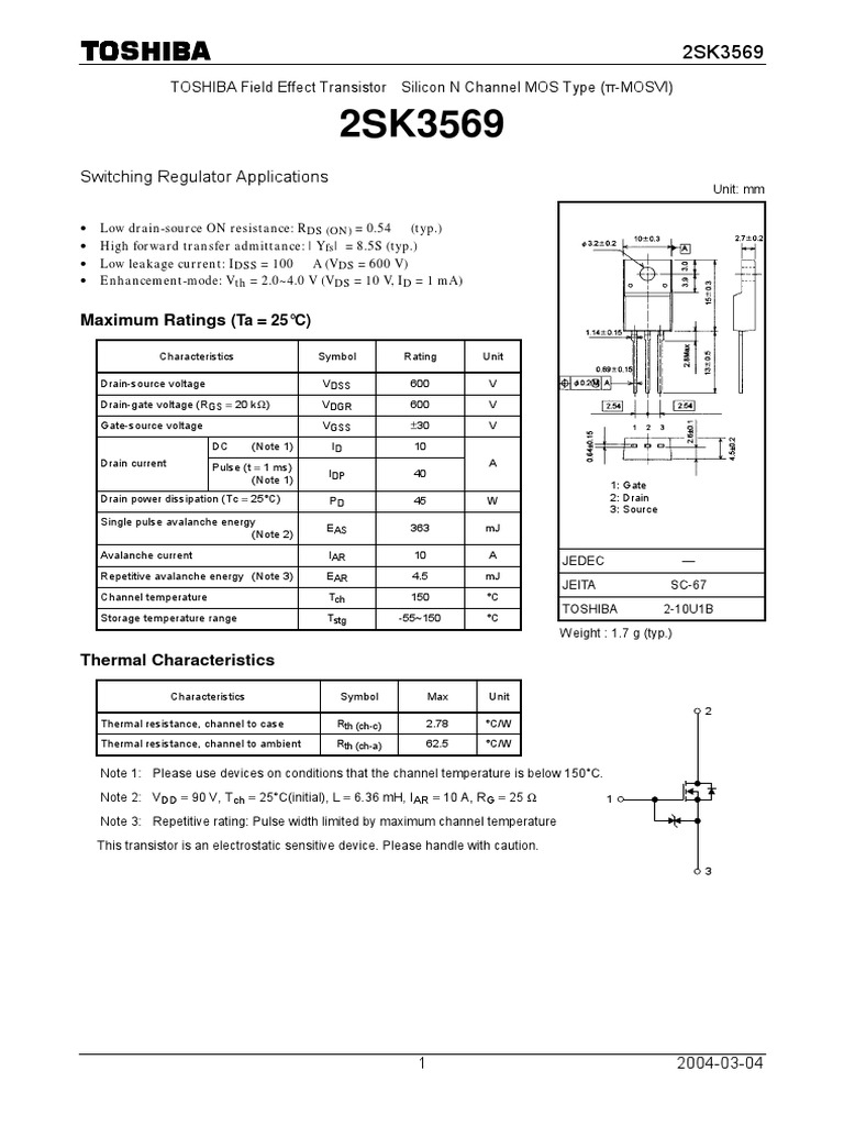 k3569 Mosfet | PDF | Field Effect Transistor | Mosfet