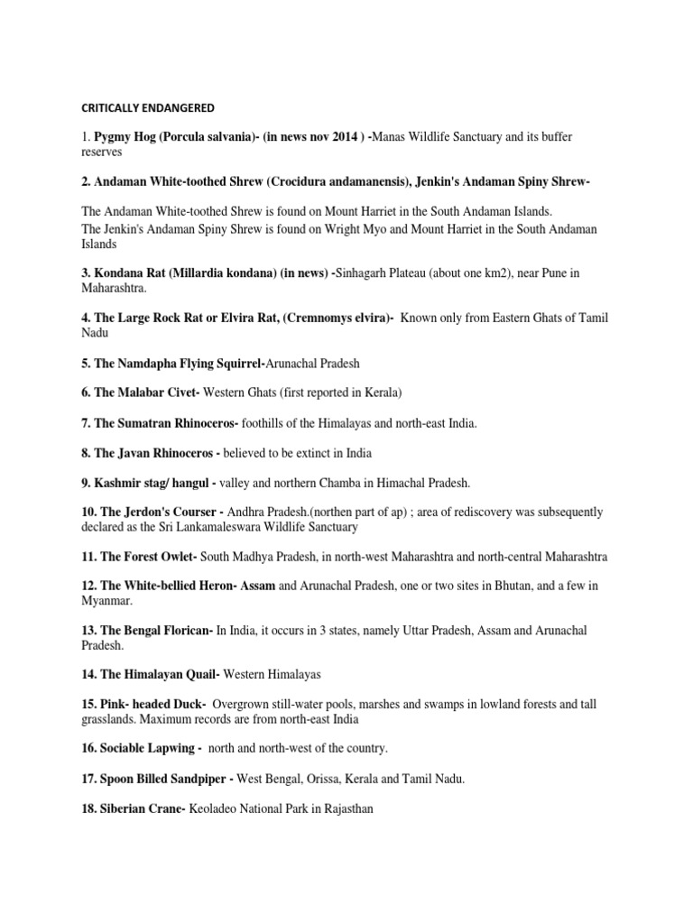 Lists of Animals From Shankar List | PDF | Himalayas | Fauna Of South Asia