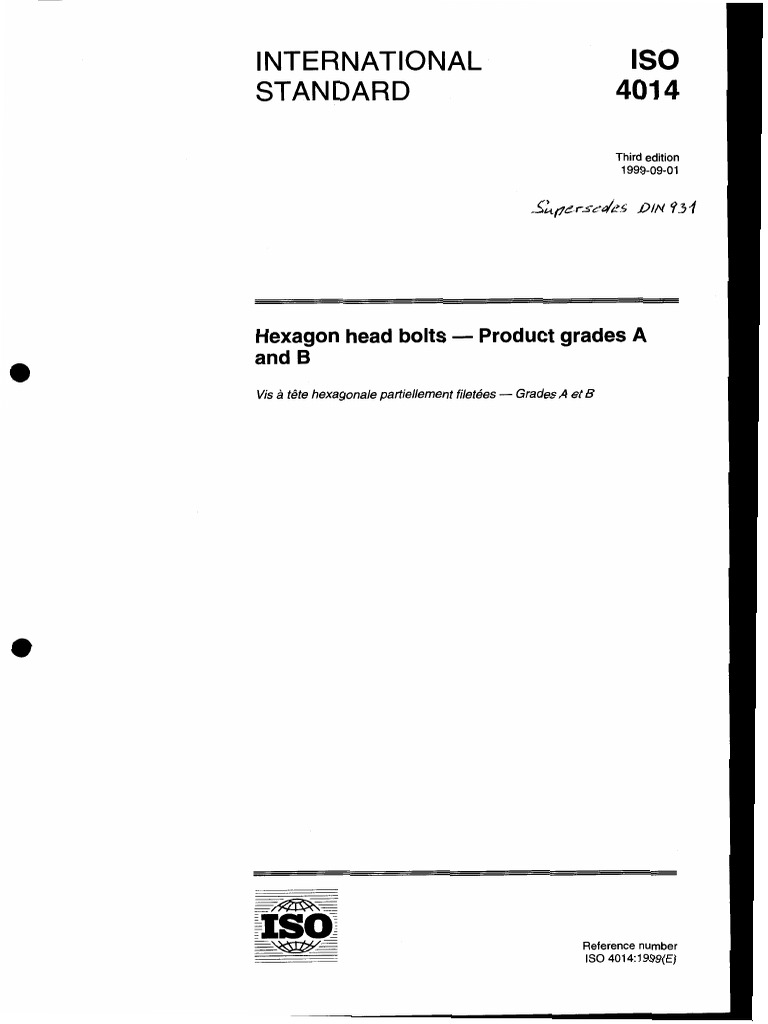 Iso 4014 | PDF | Screw | Nut (Hardware)