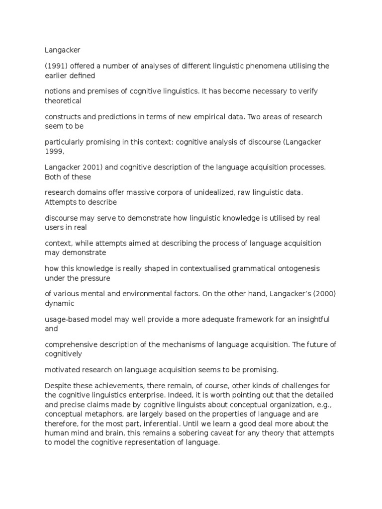 Conclusion | Linguistics | Language Acquisition