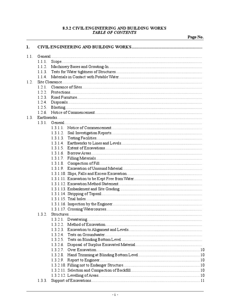 8.3.2 General Spec For Civil&B | PDF | Concrete | Deep Foundation